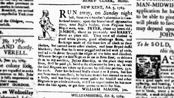 Slavery and the Virginia Gazette - Colonial Williamsburg