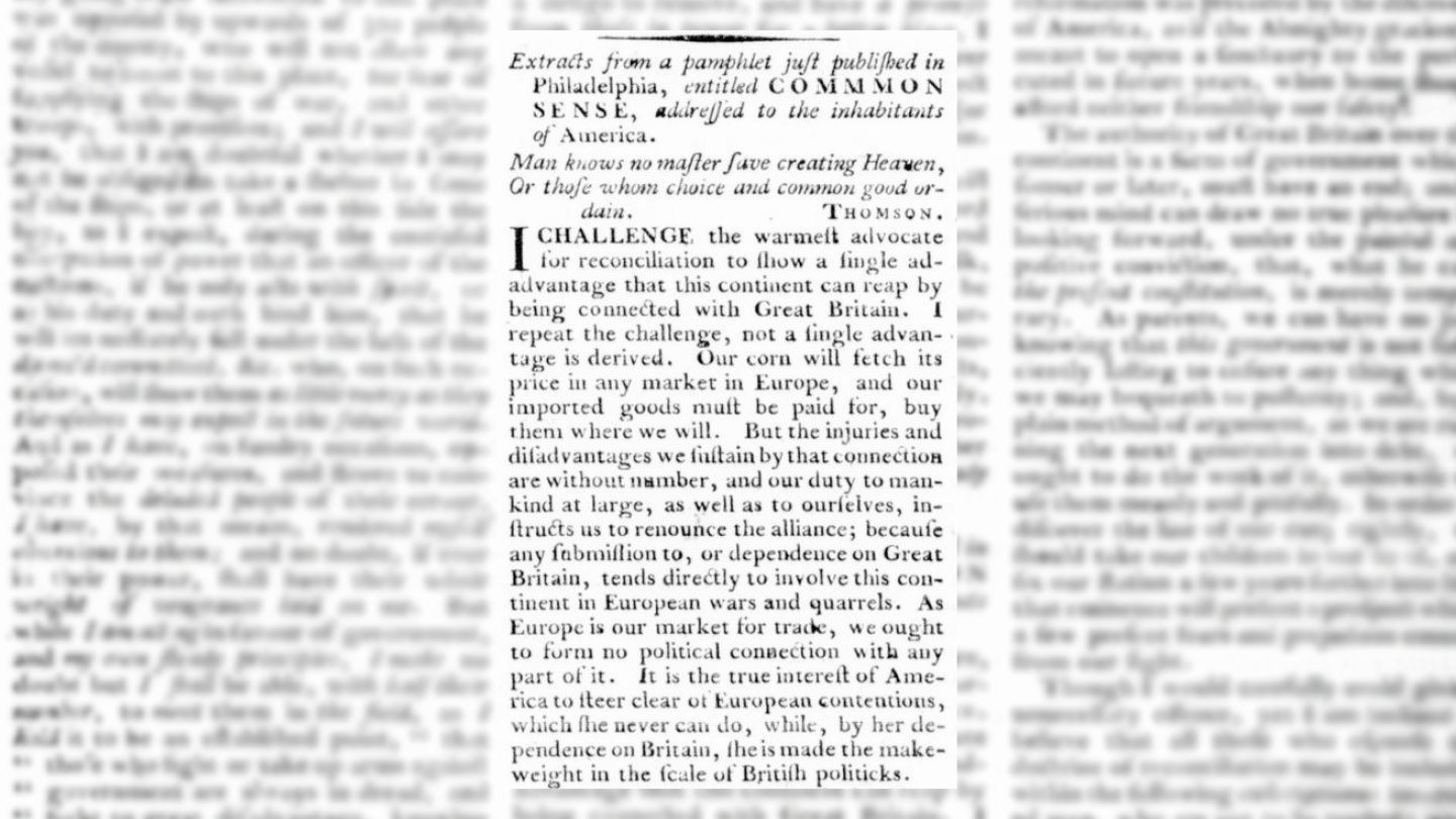 Thomas Paine's Common Sense - Colonial Williamsburg