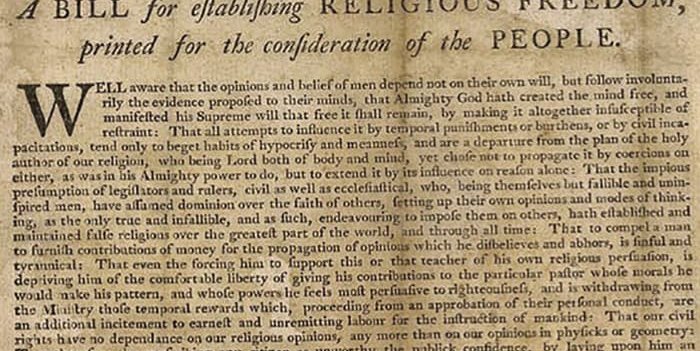 A Bill for Religious Freedom - Colonial Williamsburg